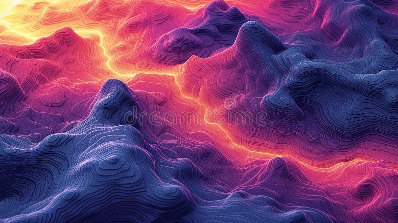 Contour Topography Line Colored Simple Pattern Stock Illustration ...