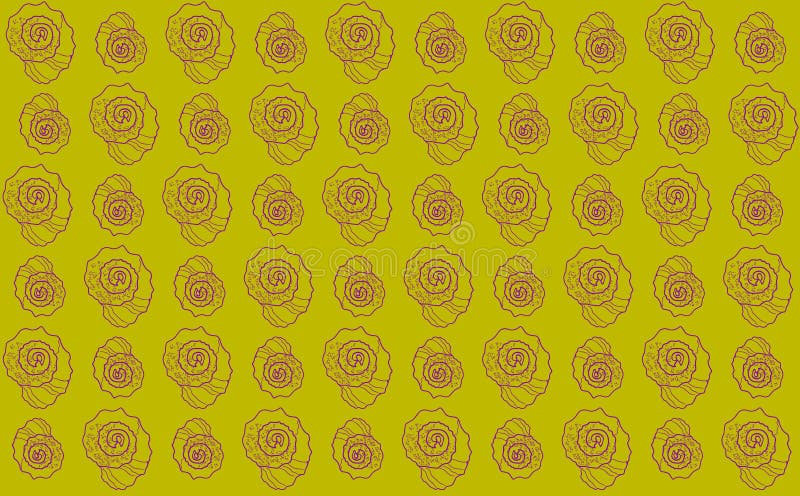 Contour of Various Sizes of Seashells on a Mustard Background Stock ...