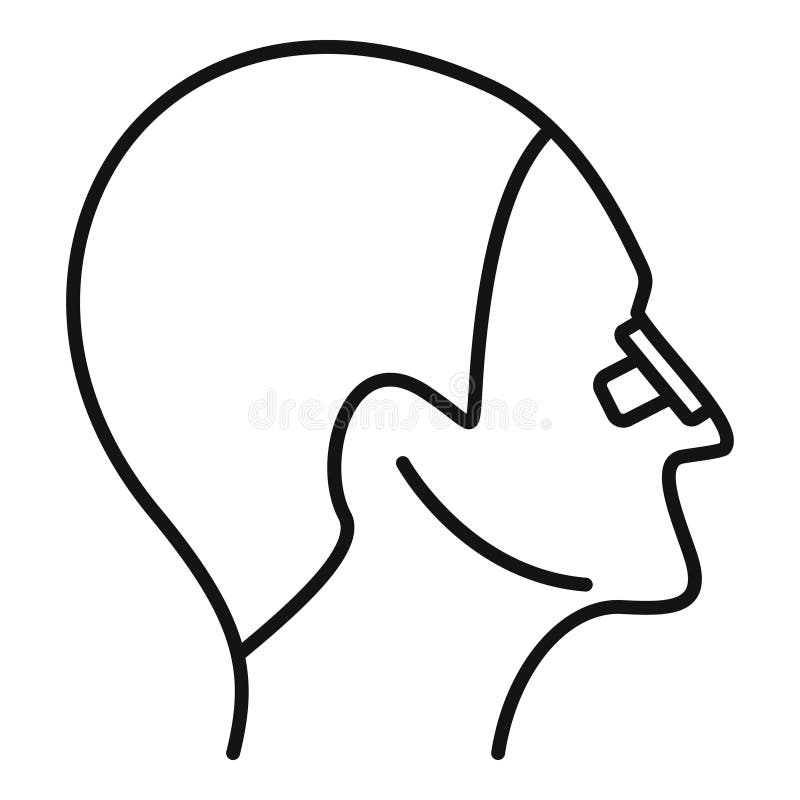 Simplistic Human Head Profile Line Drawing Stock Vector - Illustration ...