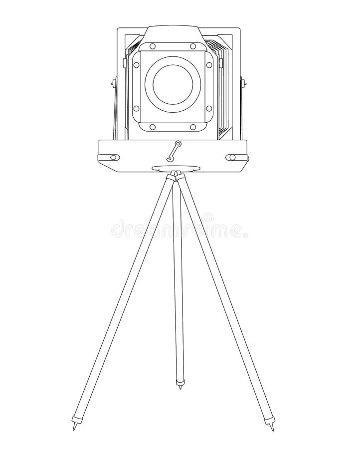Contour Camera Drawing stock illustration. Illustration of pixel - 31488954