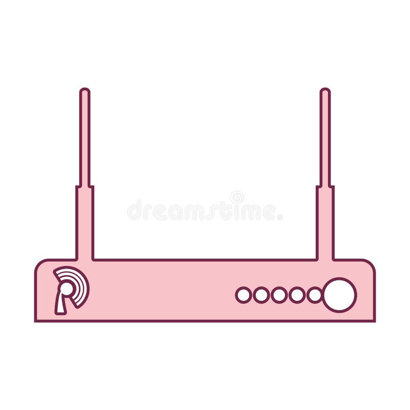 Contour Wireless Router in Light Pink Color Stock Vector - Illustration ...