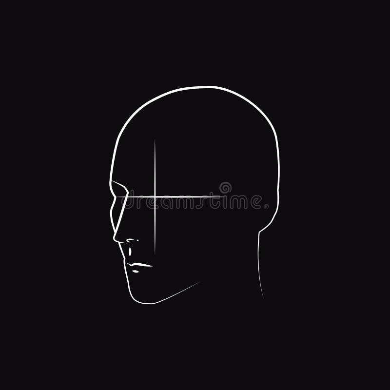 Contouring Head Pattern on a Black Background Stock Illustration ...