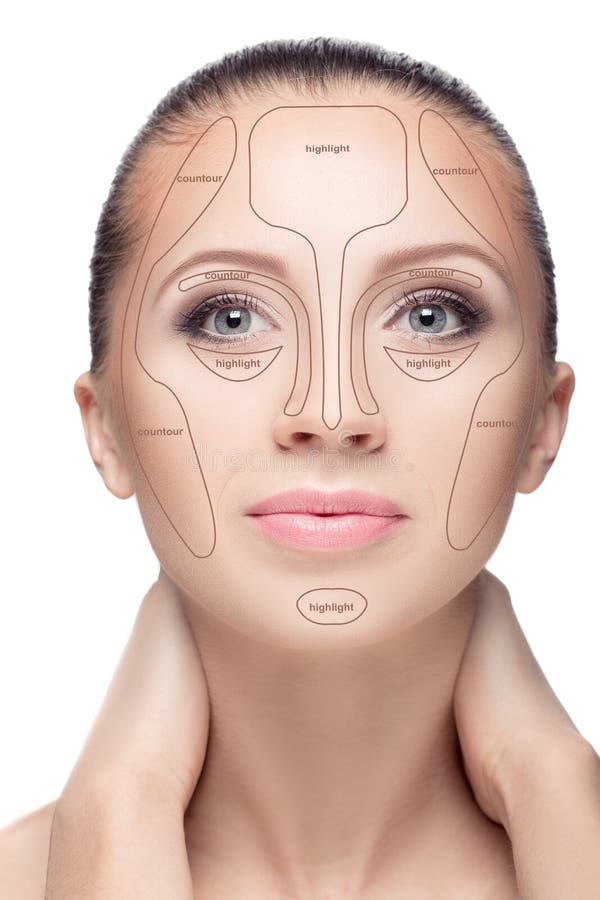 Contouring.Make Up Woman Face Stock Image - Image of facial, girl: 72389529
