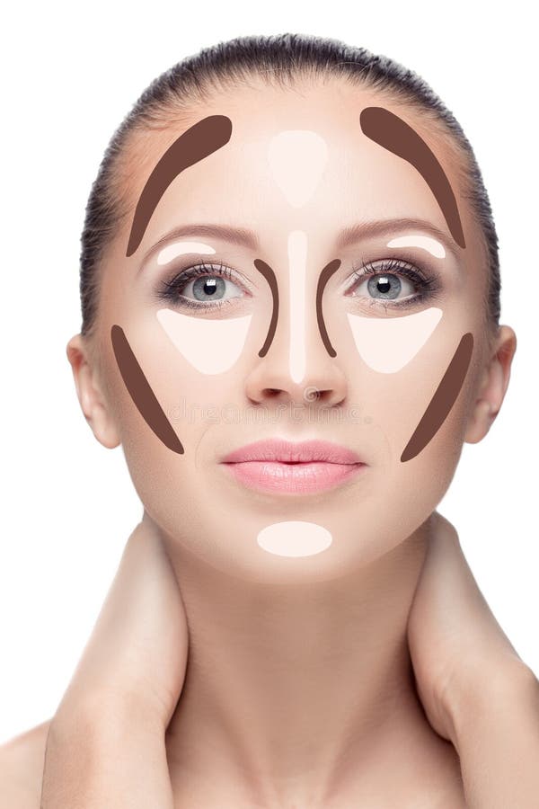 Contouring.Make Up Woman Face Stock Image - Image of brush, correction ...