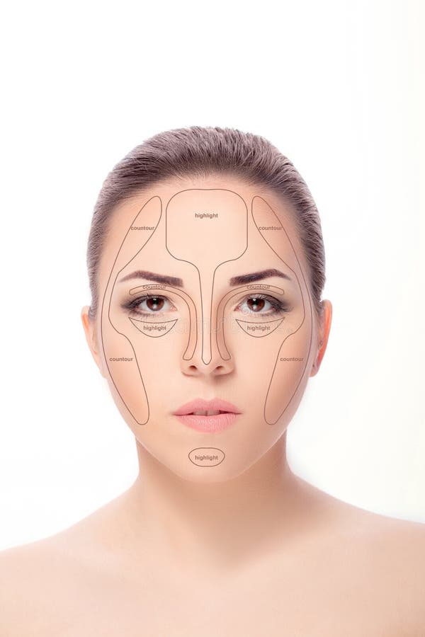 Contouring. Make Up Woman Face. Stock Photo - Image of girl, cheekbones ...