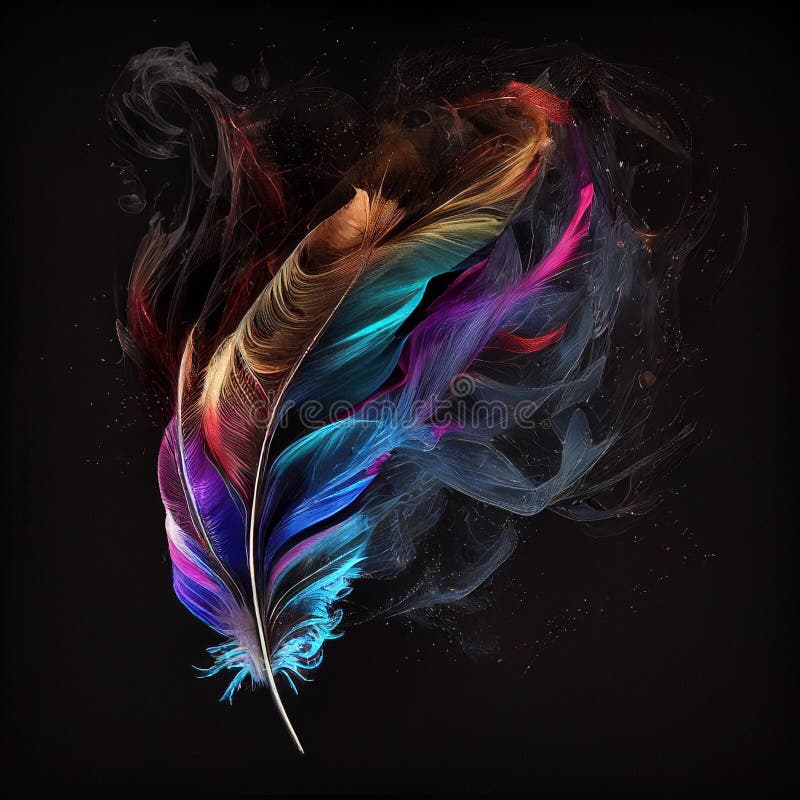 Feather Blue Fire Black Background Stock Illustrations – 357 Feather ...