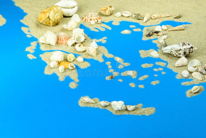 Greece from Sand and Shells Stock Photo - Image of trip, adventure ...
