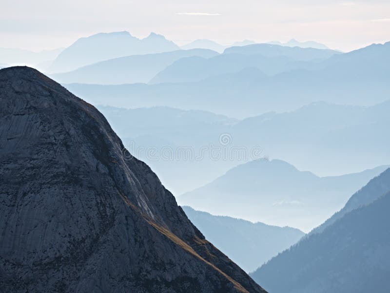 Contours of Sharp Mountains, Side by Side Increased from Morning High ...