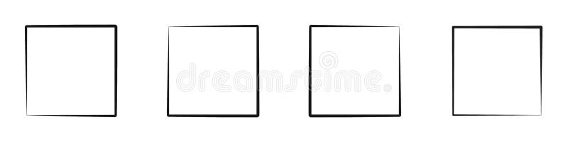 The Contours of the Square. Set of Square Frames Stock Illustration ...