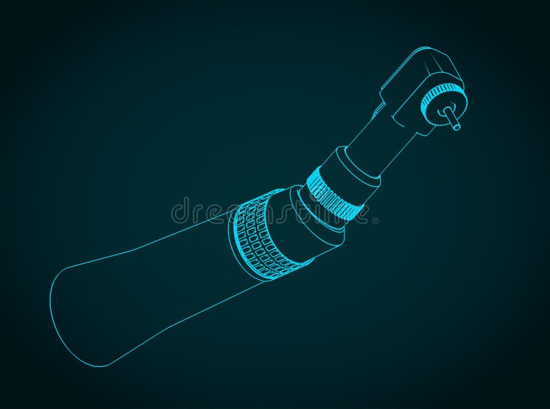 Contra Angle Handpiece Blueprint Stock Vector - Illustration of boer ...