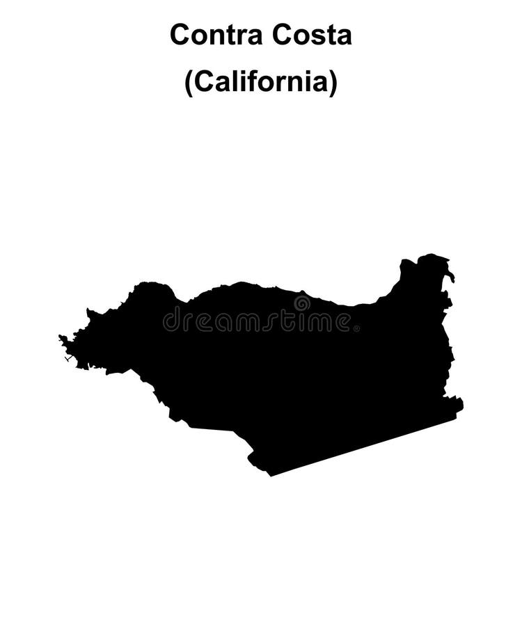 Contra Costa outline map stock vector. Illustration of boundary - 357884345