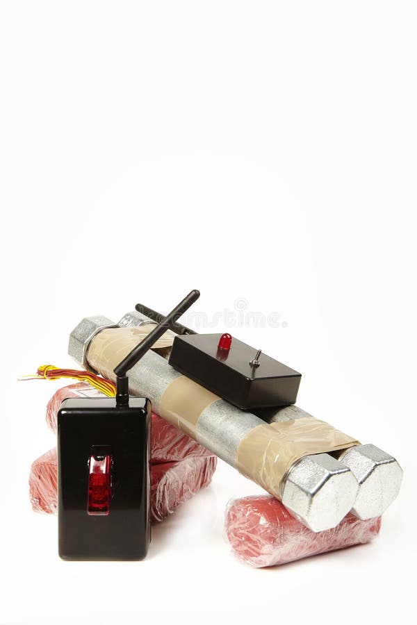 Contraband Components and Remote Control for Bomb Making Stock Image ...