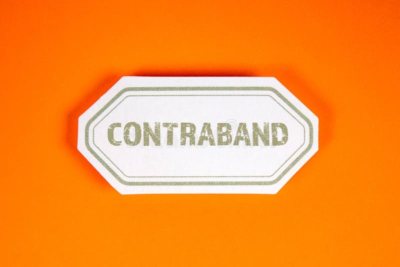 Contraband. Sticky Note with Text on an Orange Background Stock Image ...