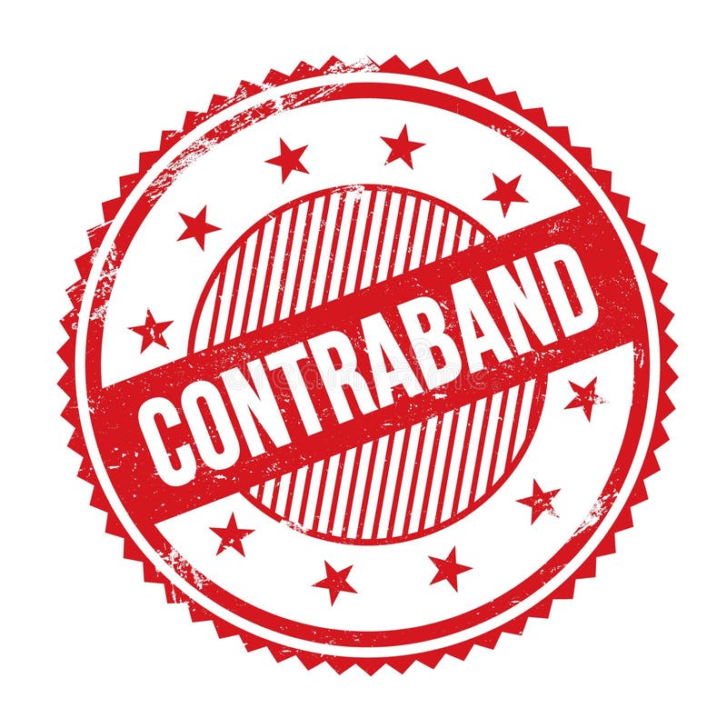 CONTRABAND Text Written on Red Grungy Round Stamp Stock Illustration ...