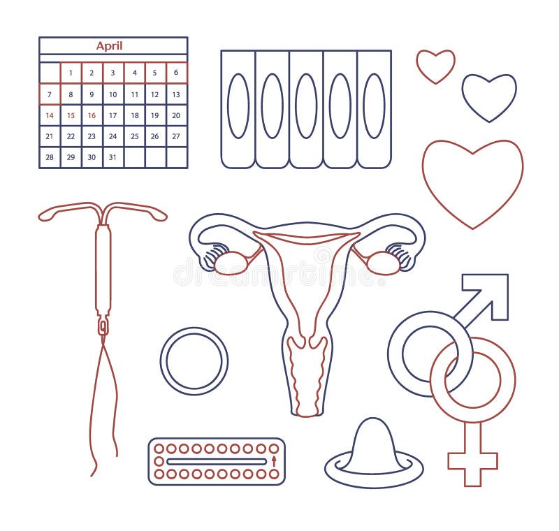 Contraception Day set stock vector. Illustration of icon - 84523495