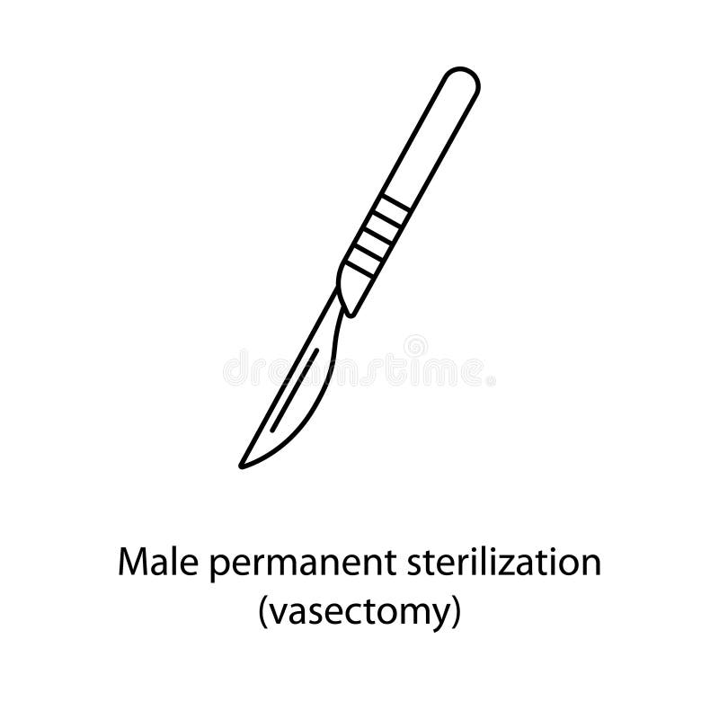 Contraception Method Male Permanent Sterilization Vasectomy, Line Icon ...