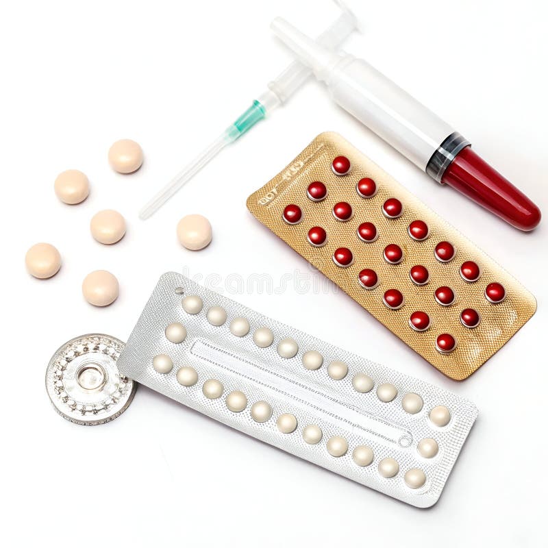Contraceptives Isolated on White Background Stock Illustration ...
