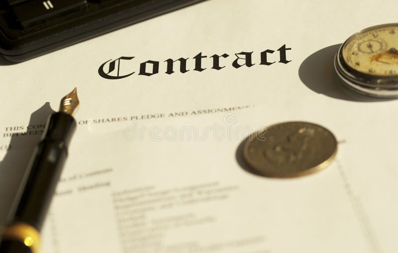 Legal Contract Document in Common Law English Stock Image - Image of ...