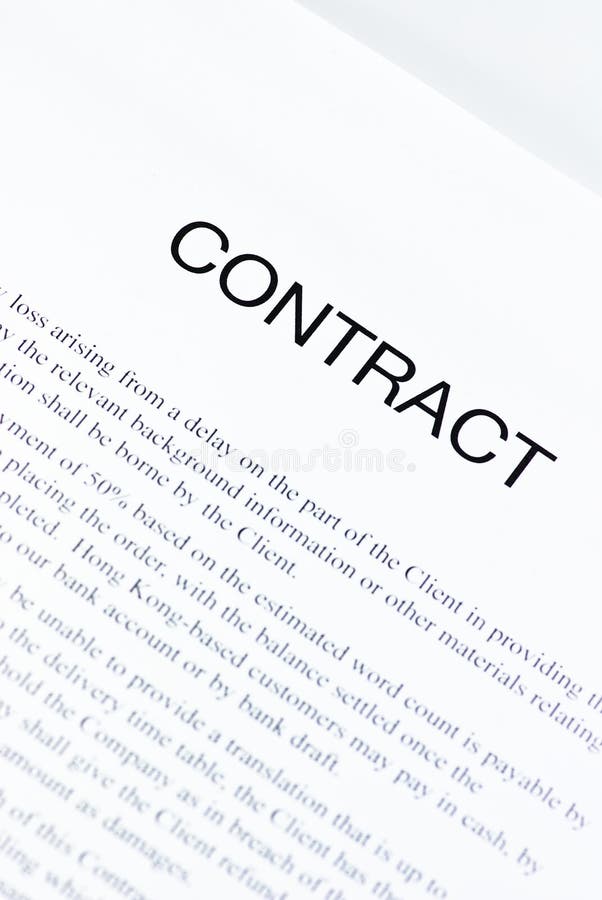 Legal Contract Document in Common Law English Stock Image - Image of ...