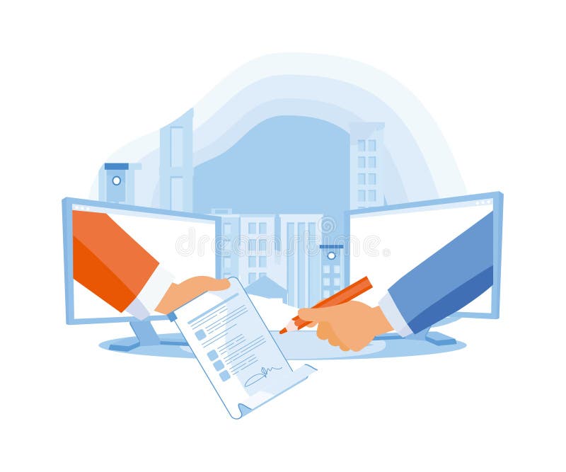 Contract Agreement Concept. Digital User Agreement Signing Digital ...