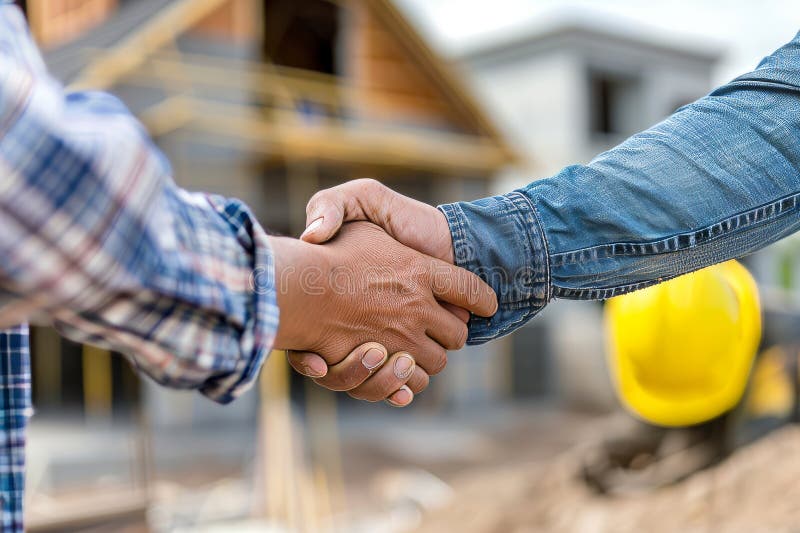 Contract Agreement. Homeowner and Contractor Shaking Hands for ...