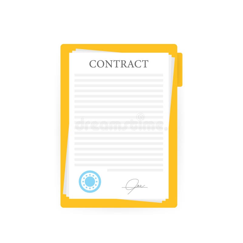Contract Agreement Paper Blank with Seal. Vector Illustration Stock ...
