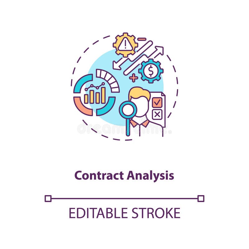 Contract Analysis Concept Icon Stock Vector - Illustration of concept ...