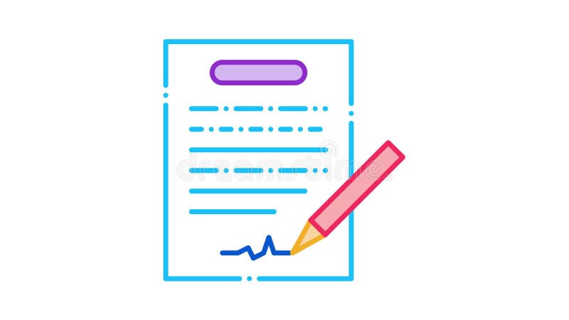 Contract Signing 4K Loop Animation. Stock Footage - Video of ...