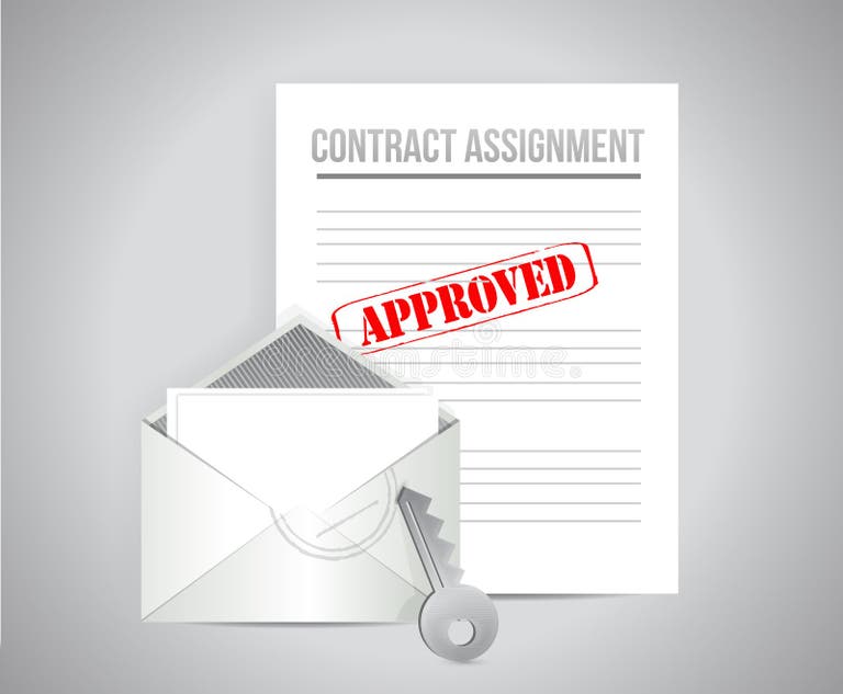 Contract Assignment Approved Concept Illustration Stock Illustration ...
