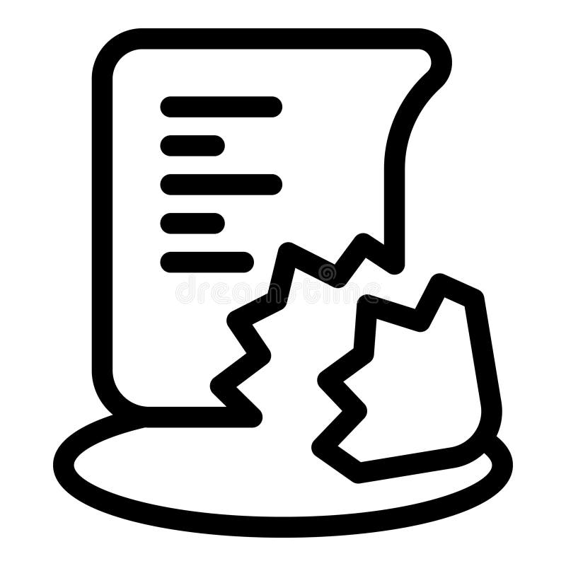 Contract Being Broken with Torn Paper Icon Stock Vector - Illustration ...