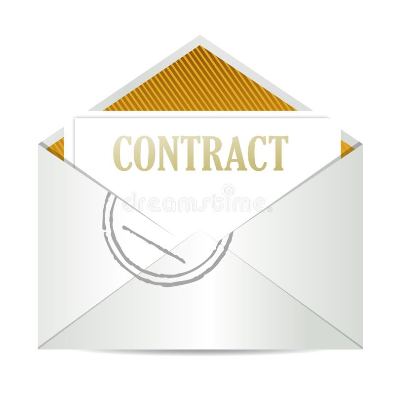 Contract Binnen De Post Van Envelop Stock Illustratie - Illustration of ...