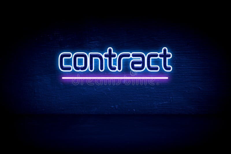 Contract - Blue Neon Announcement Signboard Stock Illustration ...