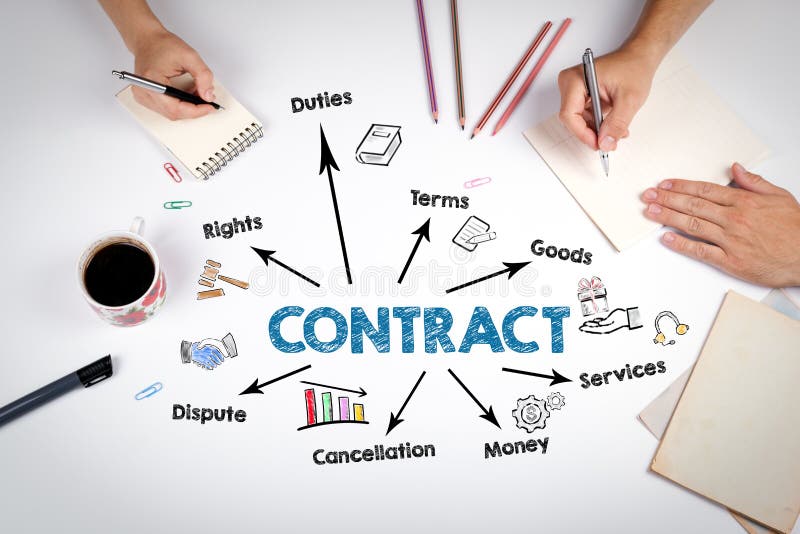 CONTRACT, Business Illustrations Concept. the Meeting at the White ...