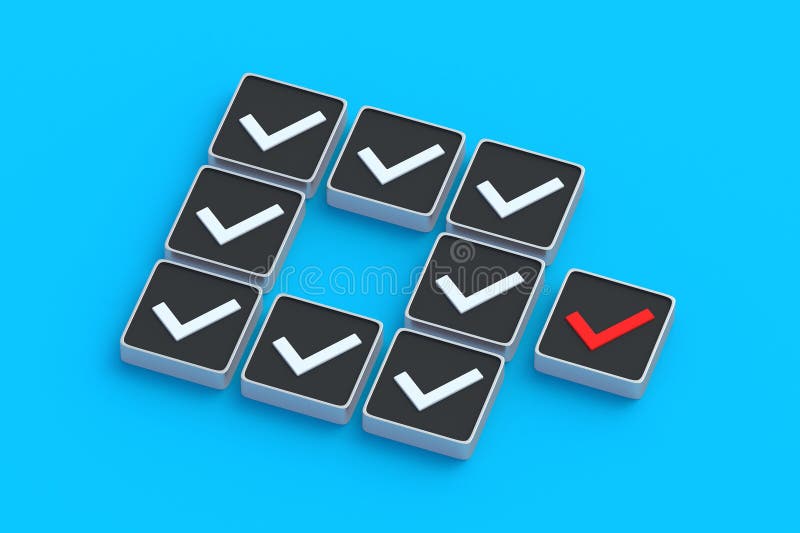 Contract Cancellation. Red Check Mark on Button Stock Illustration ...