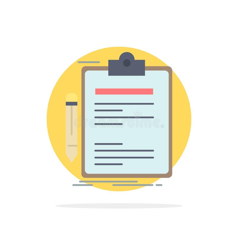 Contract, Check, Business, Done, Clip Board Flat Color Icon Vector ...