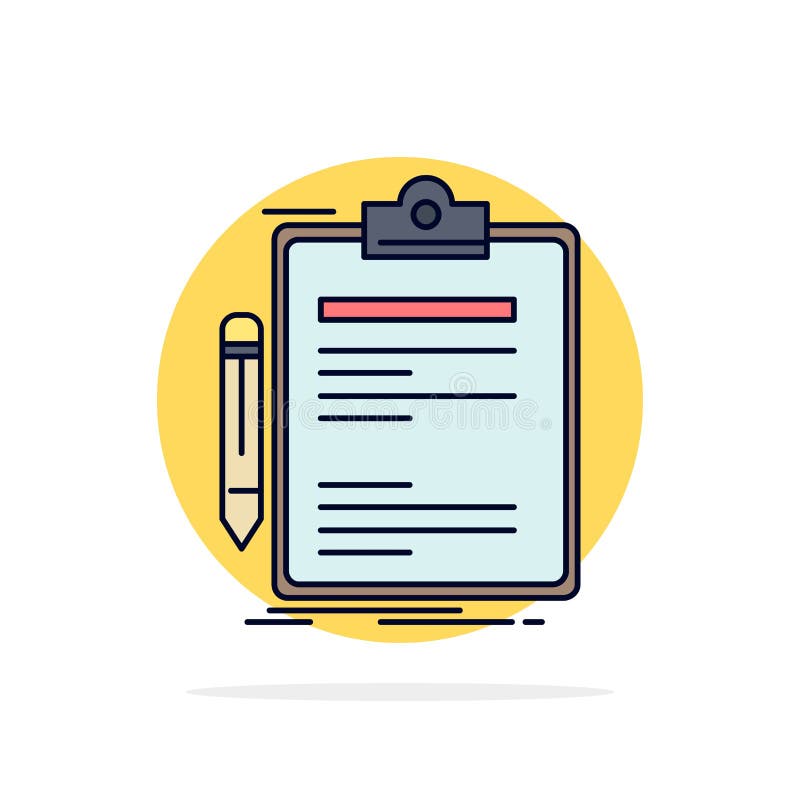 Contract, Check, Business, Done, Clip Board Flat Color Icon Vector ...