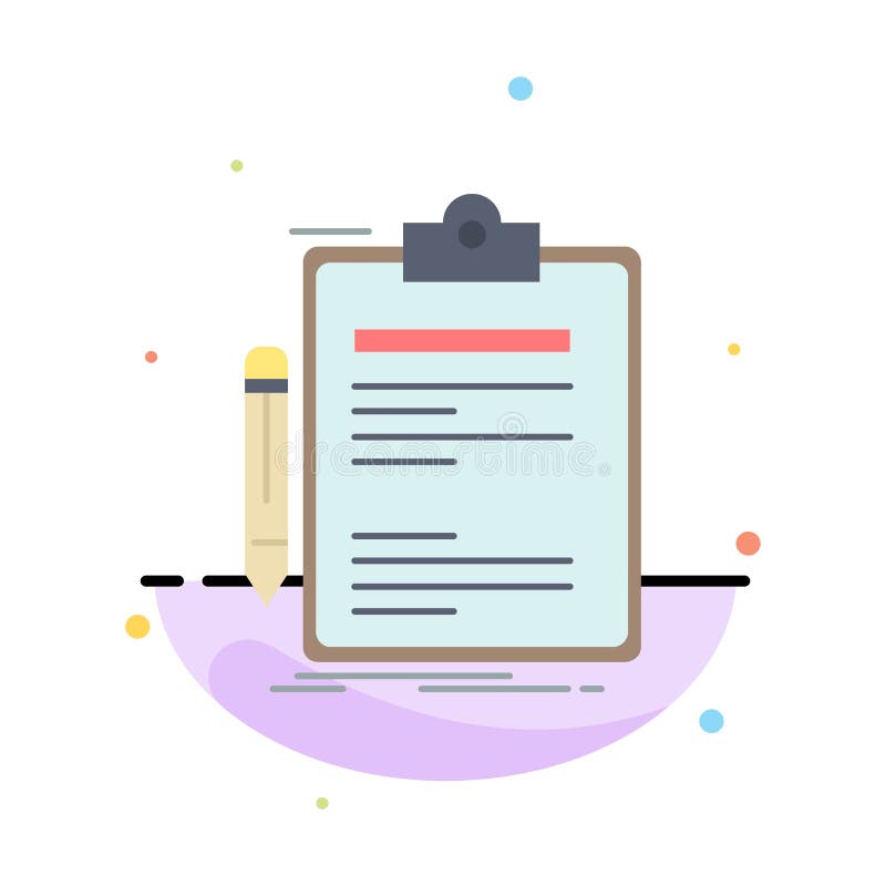 Contract, Check, Business, Done, Clip Board Flat Color Icon Vector ...