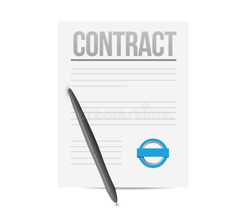 Contract with Pen Illustration Stock Vector - Illustration of ...