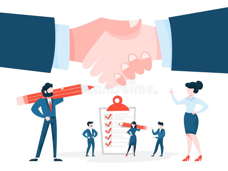 Contract Concept. Official Agreement and the Handshake Stock Vector ... Contract Concept. Official Agreement and the Handshake Stock Vector ...