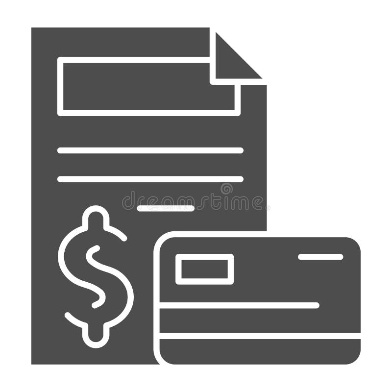 Contract and Credit Card Solid Icon. Document Vector Illustration ...