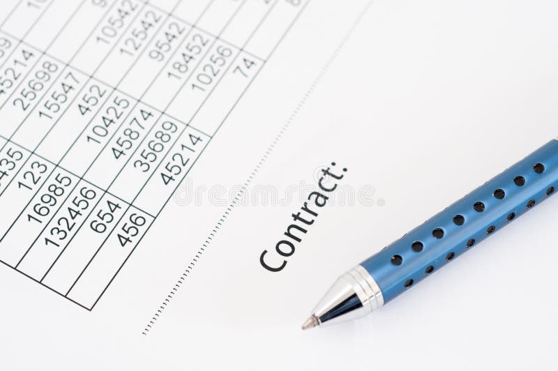 Contract document stock image. Image of office, monochrome - 32362525