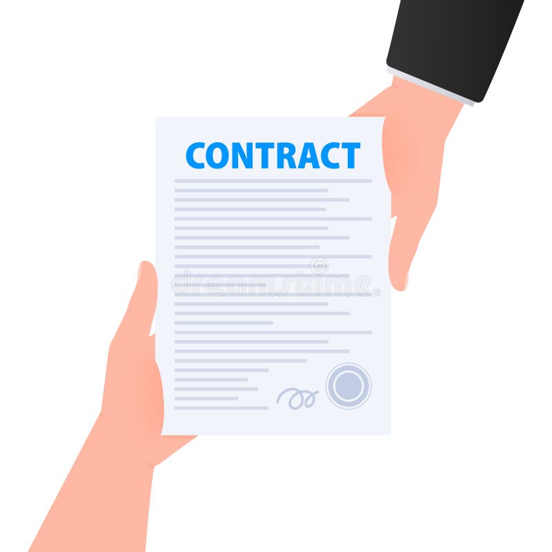 Contract Document Form. Sign Contract. Vector Illustration. Stock ...
