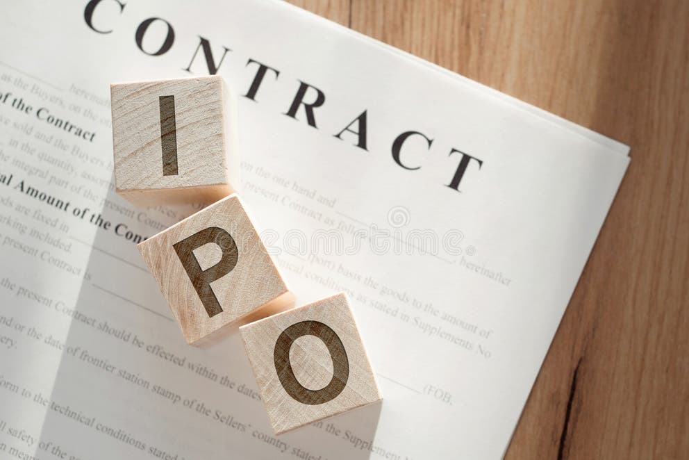 Contract Document Highlighting Initial Public Offering - IPO Process on ...