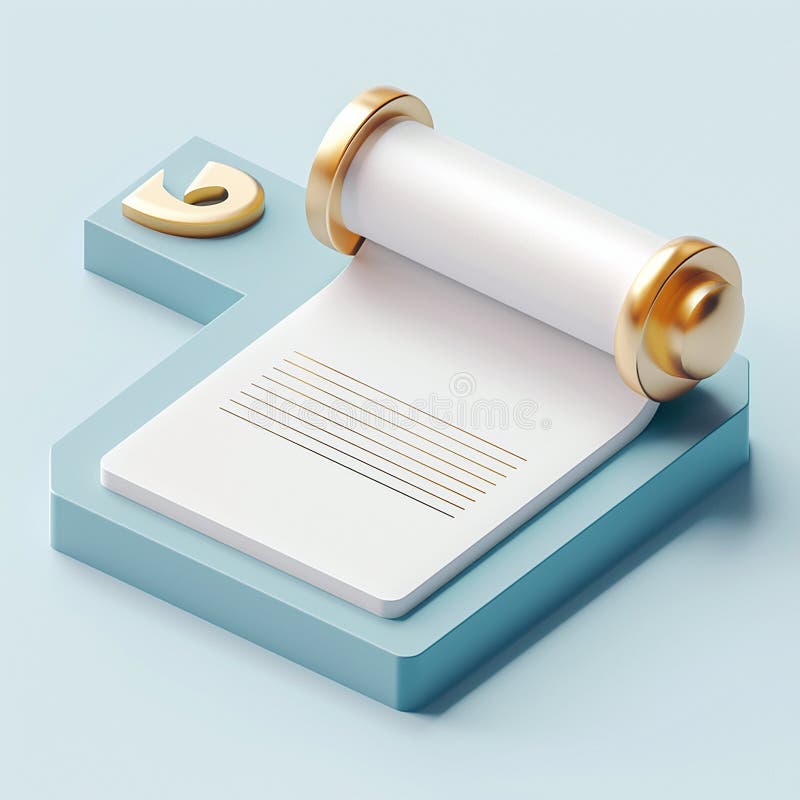 Contract Document Icon on White Background Stock Illustration ...