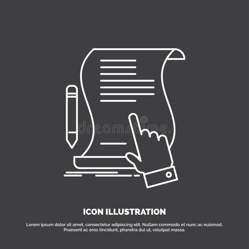 Contract, Document, Paper, Sign, Agreement, Application Icon. Line ...