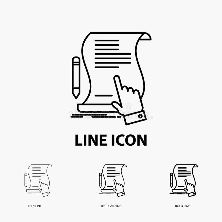 Contract, Document, Paper, Sign, Agreement, Application Icon in Thin ...