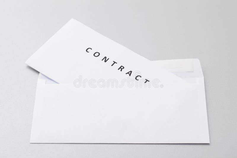 Contract in an Envelope before Sending Stock Image - Image of agreement ...