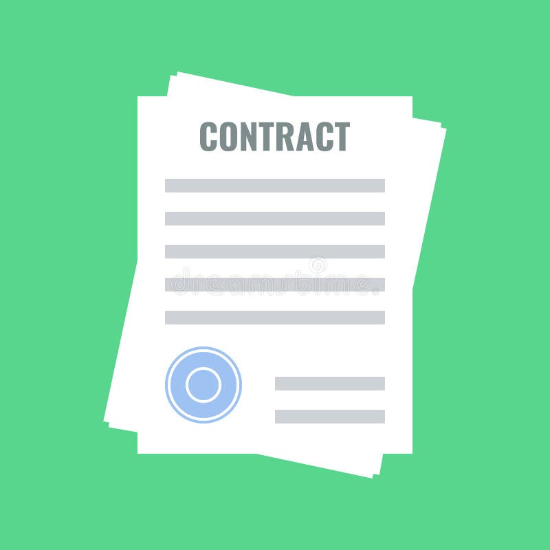 Contract, flat design stock vector. Illustration of license - 113701127