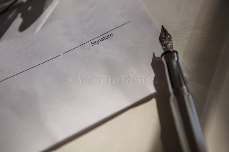 Close-up of Contract Form with Open Fountain Pen Stock Photo - Image of ...