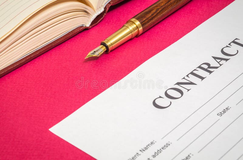 Contract Formation Elements a Stylish Pen and Blank on Red Office Desk ...